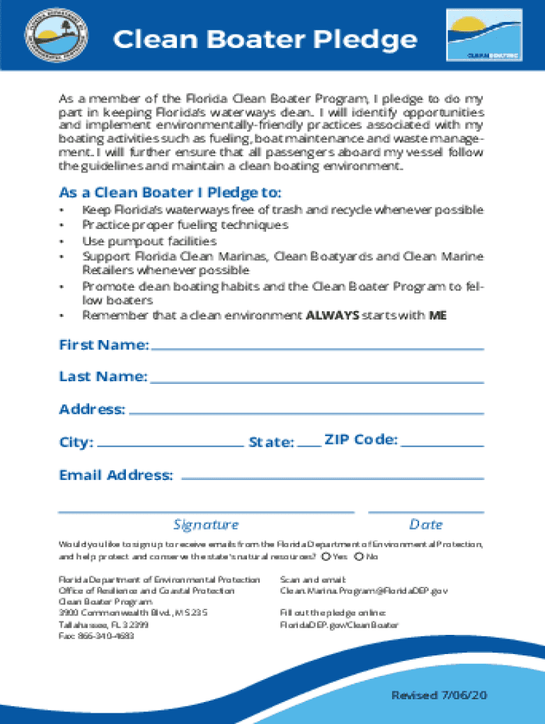 Fillable Online Clean Marina Clean Vessel Act - Florida manatee Fax ...