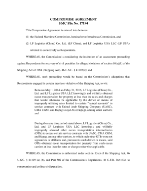 Fillable Online COMPROMISE AGREEMENT FMC File No. 17194 Fax Email Print ...