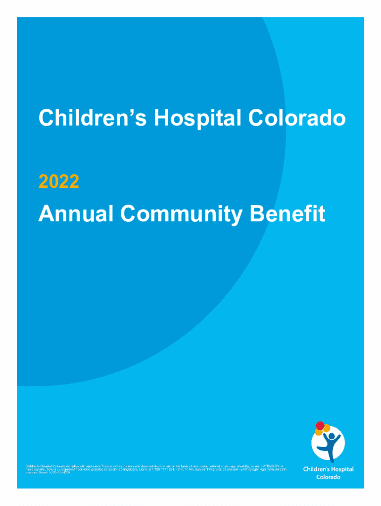 Fillable Online Children's Hospital Colorado Annual Community Benefit ...
