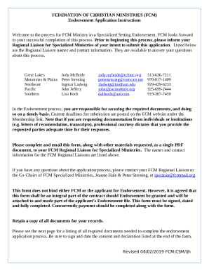 Endorsement Application ( pdf ) - Federation of Christian ... Doc ...