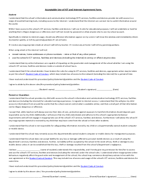 Fillable Online Acceptable Use of ICT and Internet Agreement Form.docx ...