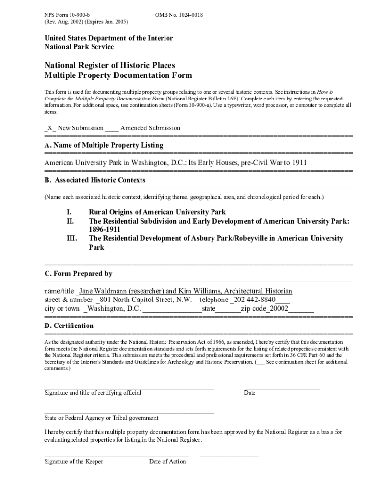 Fillable Online American University Park in Washington, D Fax Email ...