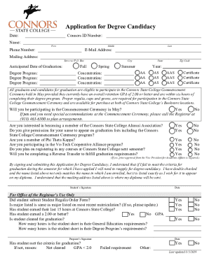 Fillable Online Declaration of Degree Candidacy Form Fax Email Print ...