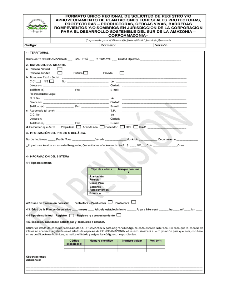 Completable En línea FORMATO NICO REGIONAL DE SOLICITUD DE REGISTRO Y/O ...