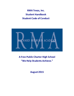 Fillable Online Student Code of Conduct, Student Handbook, Dress code ...