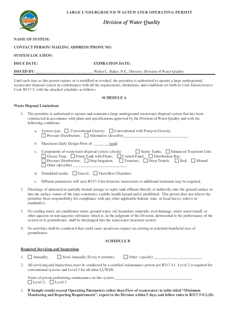 Fillable Online Zion National Park Grotto - Utah DEQ Document ...