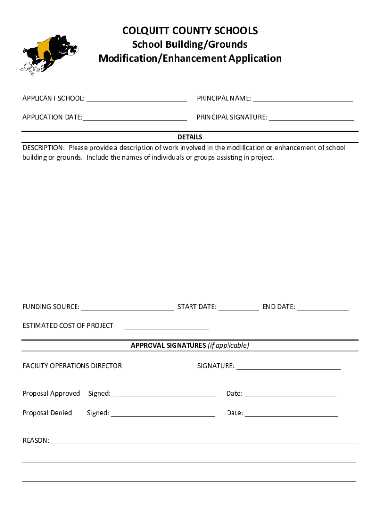 Fillable Online School Building Grounds Modification Application Fax Email Print - pdfFiller