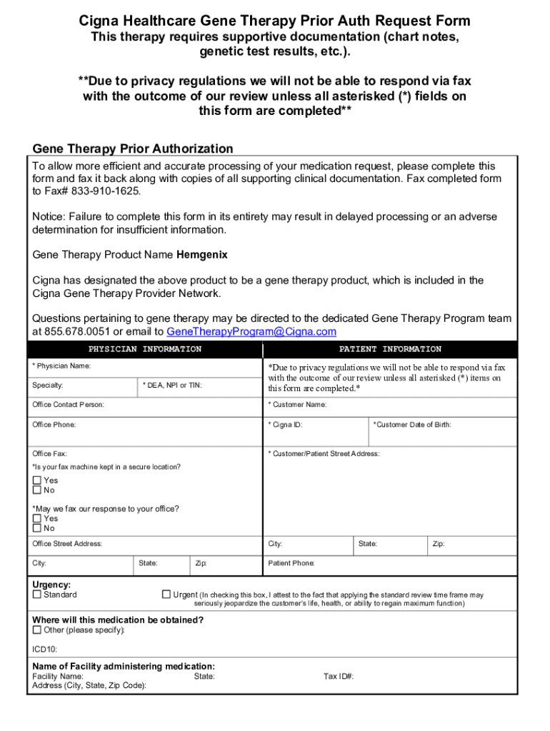 Fillable Online Hemgenix CCRD Prior Authorization Form. Prior ...