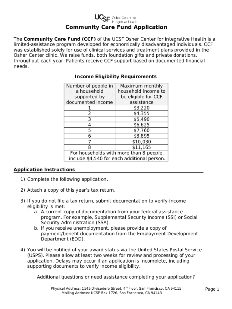 Community Care Fund Application Doc Template | pdfFiller