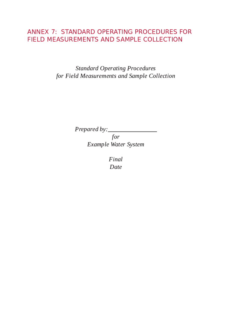 Standard Operating Procedure for Sample Preservation, ... Doc Template ...