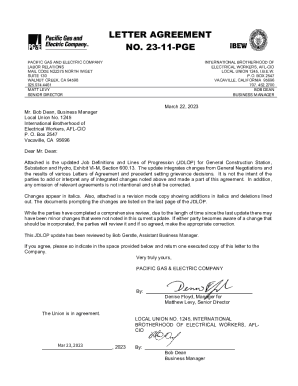 Fillable Online LETTER AGREEMENT NO. 23-11-PGE Fax Email Print - pdfFiller