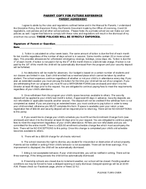 Fillable Online I agree to abide by the rules and regulations outlined ...