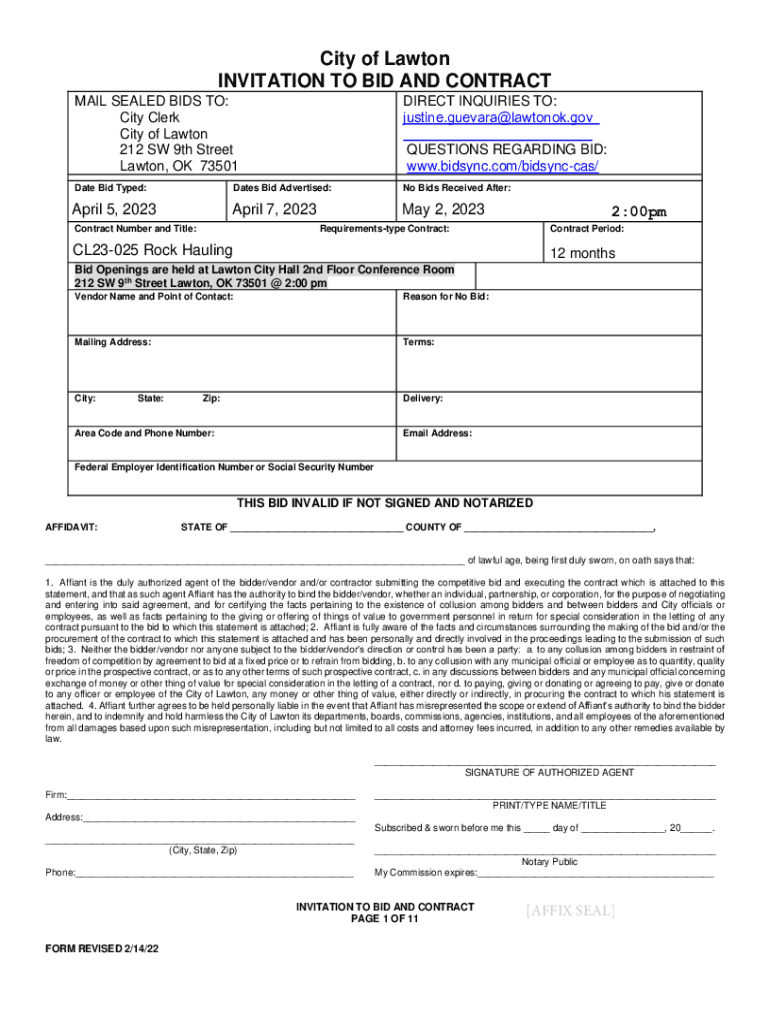 Fillable Online SUBJECT: Special Instructions for Submission of Bid ...