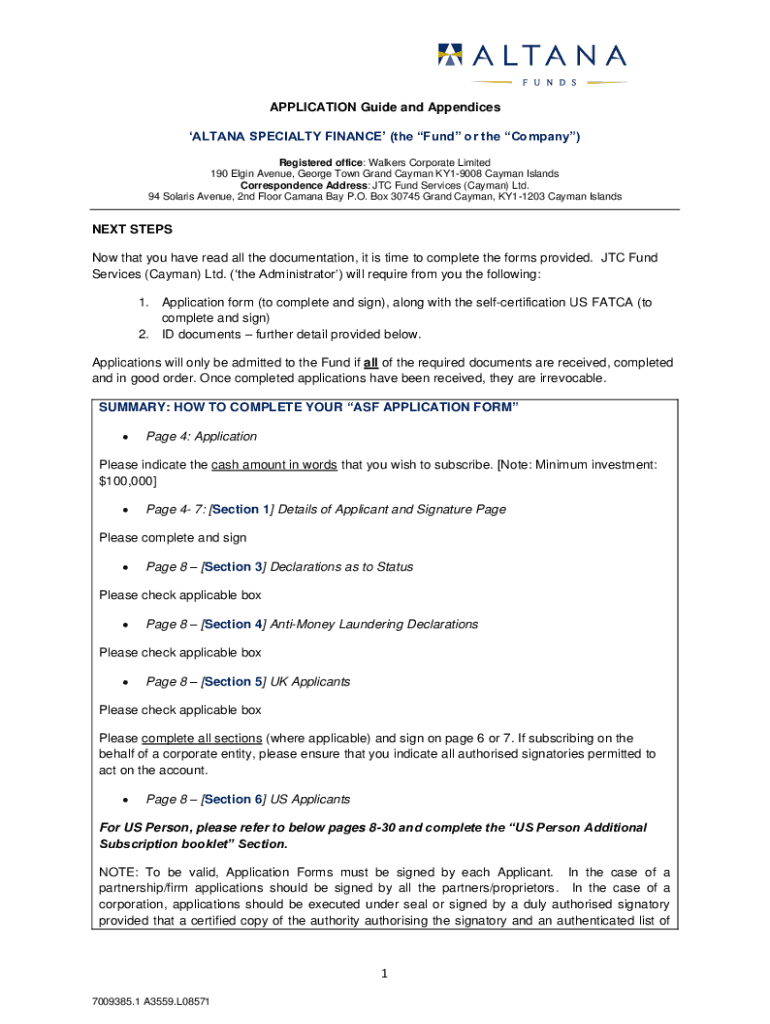 Fillable Online APPLICATION Guide and Appendices 'ALTANA ... Fax Email ...