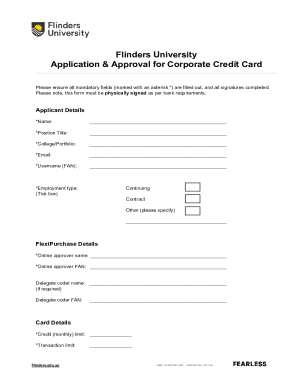 Fillable Online application-approval-corporate-credit-card. ... Fax ...