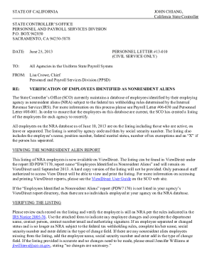 Fillable Online SCO LETTER. FORM STD. 607 Processing - sco ca Fax Email ...