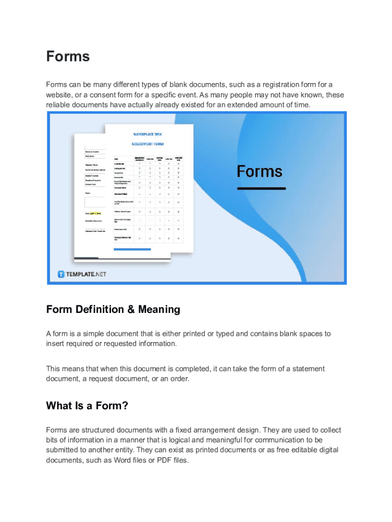 Fillable Online What Is a Form? Definition, Types, Uses - Documents Fax ...