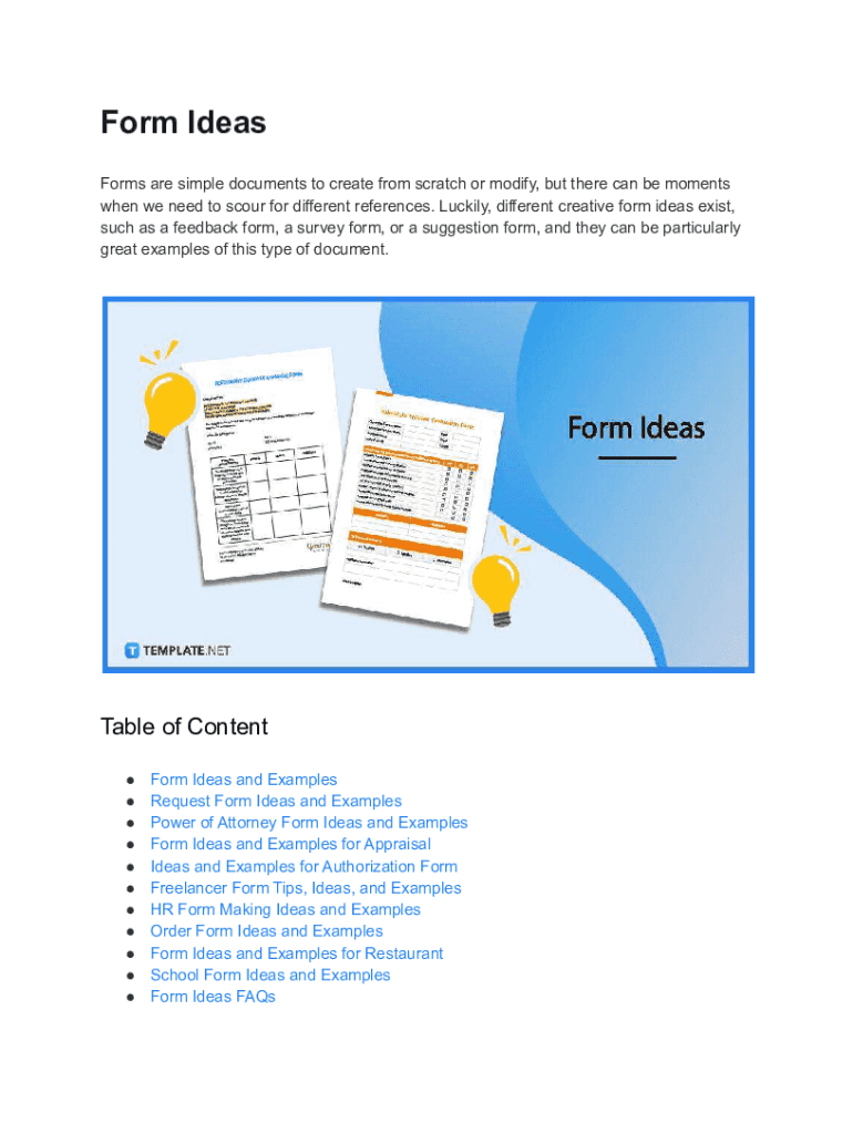 Fillable Online Form Ideas Fax Email Print - pdfFiller