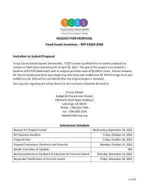Fillable Online Fixed Asset Inventory Services Request for Proposals ...