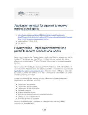 Fillable Online Privacy noticeApplication/renewal for a permit to ...