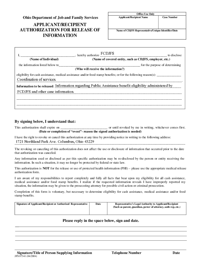 Fillable Online APPLICANT/RECIPIENT AUTHORIZATION FOR RELEASE ... Fax Email Print - pdfFiller