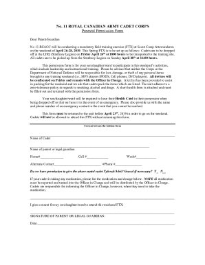 Fillable Online 2309 Royal Canadian Army Cadet Corps - Public Fax Email ...