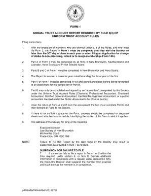 Fillable Online FORM 1 ANNUAL TRUST ACCOUNT REPORT ... Fax Email Print ...