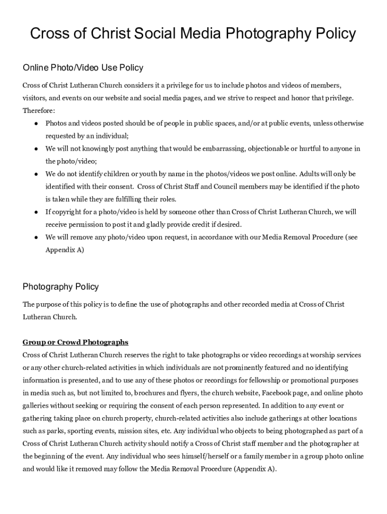Fillable Online Church Liability and Best Practices for Posting Photos ...