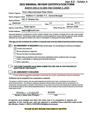 Fillable Online THREE VALLEYS MUNICIPAL WATER DISTRICT Fax Email Print ...