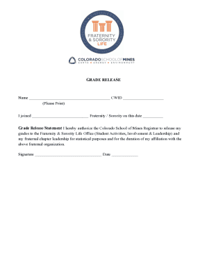 Fillable Online Grade Release Authorization Form.docx Fax Email Print - pdfFiller