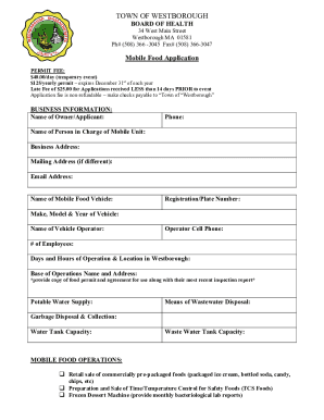 Fillable Online Application for Permit to Operate a Food Establishment ...