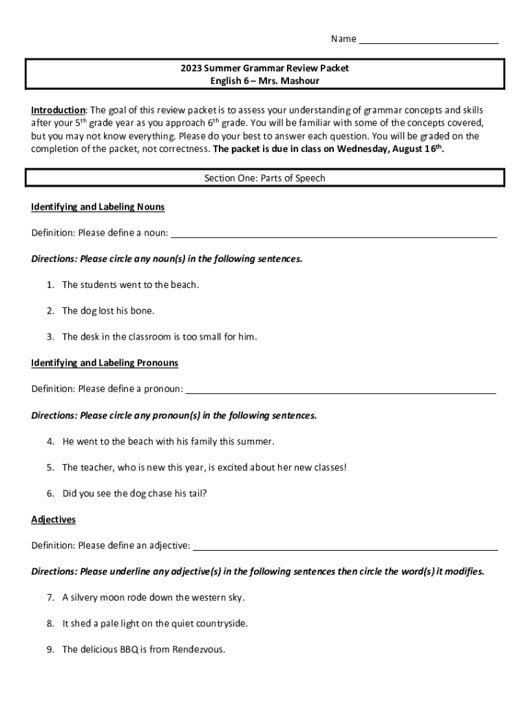 Fillable Online Grammar Worksheets Fax Email Print - pdfFiller