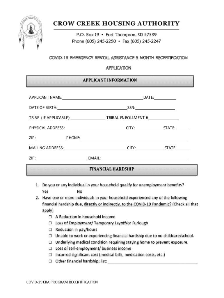 Fillable Online HAF (Homeowner Assistance Funds Program) APPLICATION ...