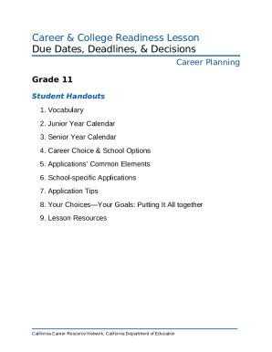 Due Dates, Deadlines, and Decisions - Career and College Readiness ...