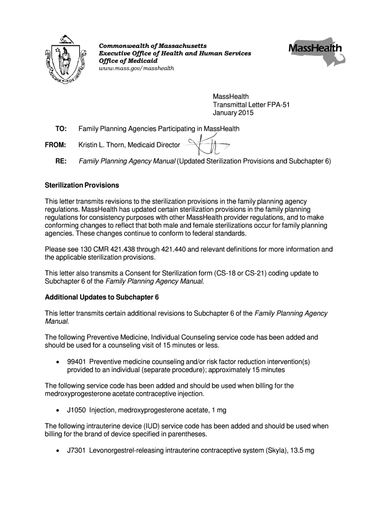 Fillable Online Transmittal Letter FPA-51 Fax Email Print - pdfFiller