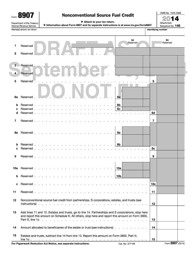 Fillable Online irs Information about Form 8907 and its separate ...