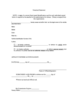 Fillable Online Notarized Statement - Colorado Springs Fax Email Print ...
