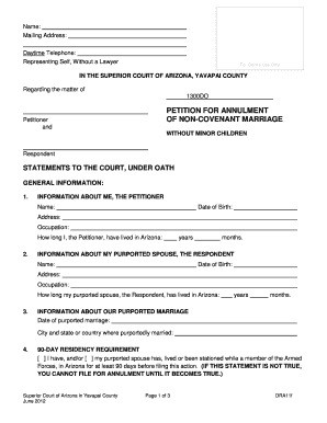 Fillable Online PETITION FOR ANNULMENT Fax Email Print - pdfFiller