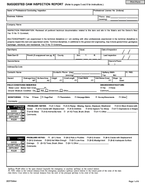Fillable Online in Suggested Dam Inspection Report Fax Email Print ...