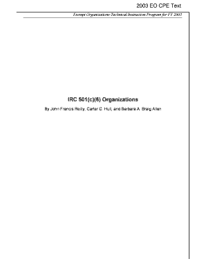 Fillable Online irs IRC 501(C)(6) Organizations - Internal Revenue ...