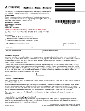 Fillable Online dol wa Real Estate License Renewal Fax Email Print ...