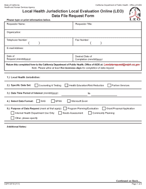 Fillable Online cdph ca State of California Health and Human Services ...
