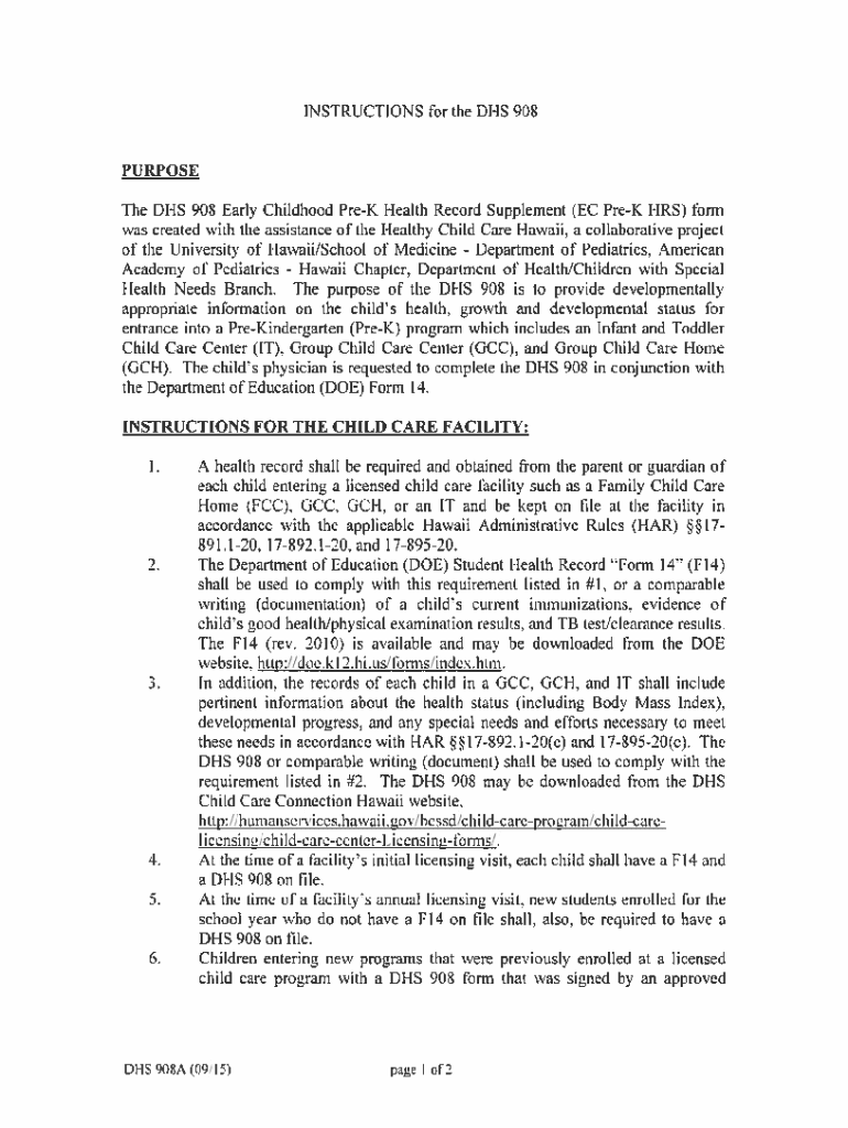 Dhs 908 Form - Fill Online, Printable, Fillable, Blank | pdfFiller