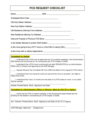 Fillable Online PCS REQUEST CHECKLIST Fax Email Print - pdfFiller