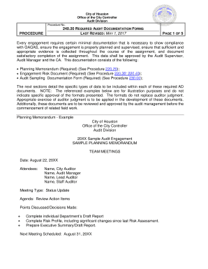 Fillable Online 20 REQUIRED AUDIT DOCUMENTATION FORMS Fax Email Print ...
