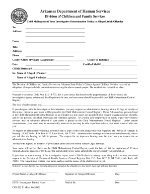 Fillable Online humanservices arkansas CFS-232 T1 - Arkansas Department ...