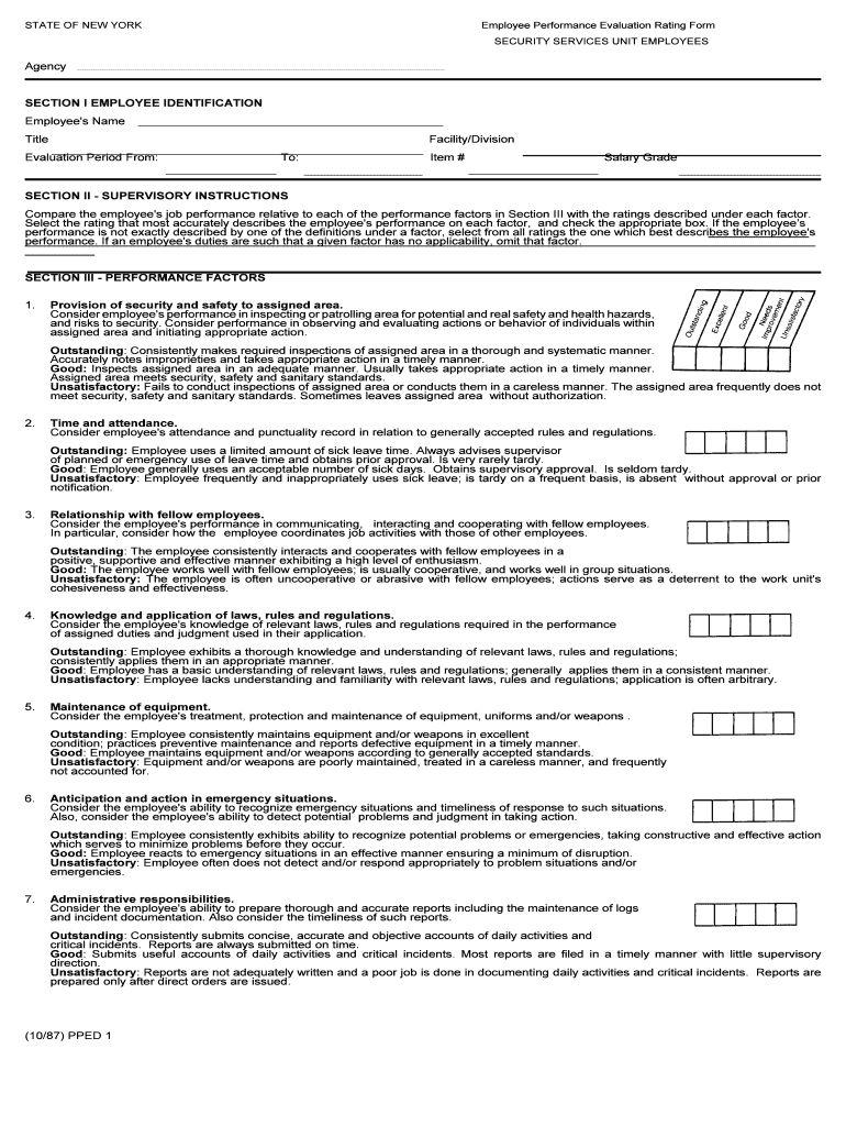 Fillable Online SECURITY SERVICES C82 RATING FORM Fax Email Print ...