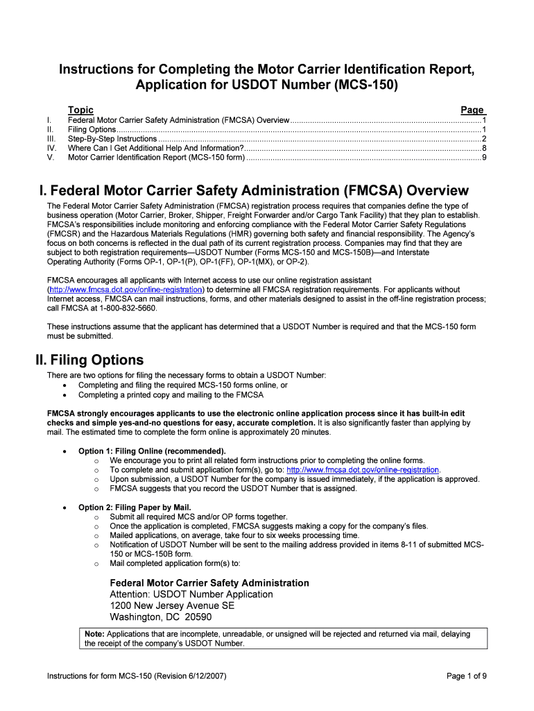 Fillable Online fmcsa dot (FMCSR) and the Hazardous Materials ...
