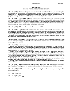 Fillable Online legis iowa MOTOR VEHICLE SERVICE CONTRACTS Fax Email ...