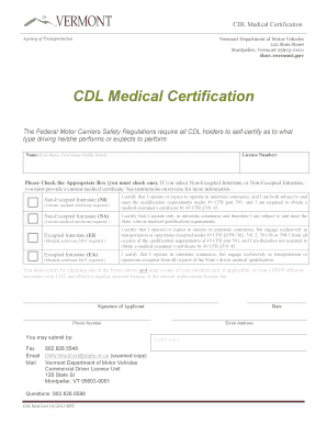 Fillable Online dmv vermont CDL Medical Certification Fax Email Print ...